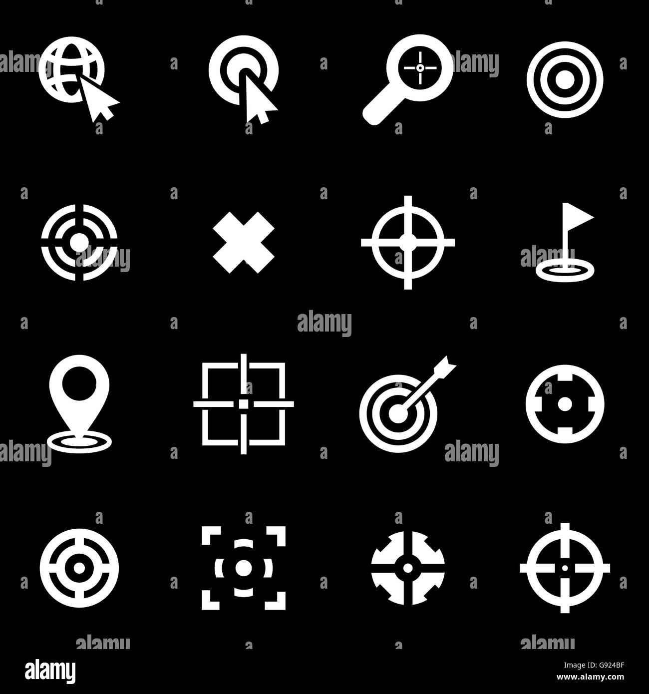 Vector white target icon set Stock Vector Image & Art - Alamy