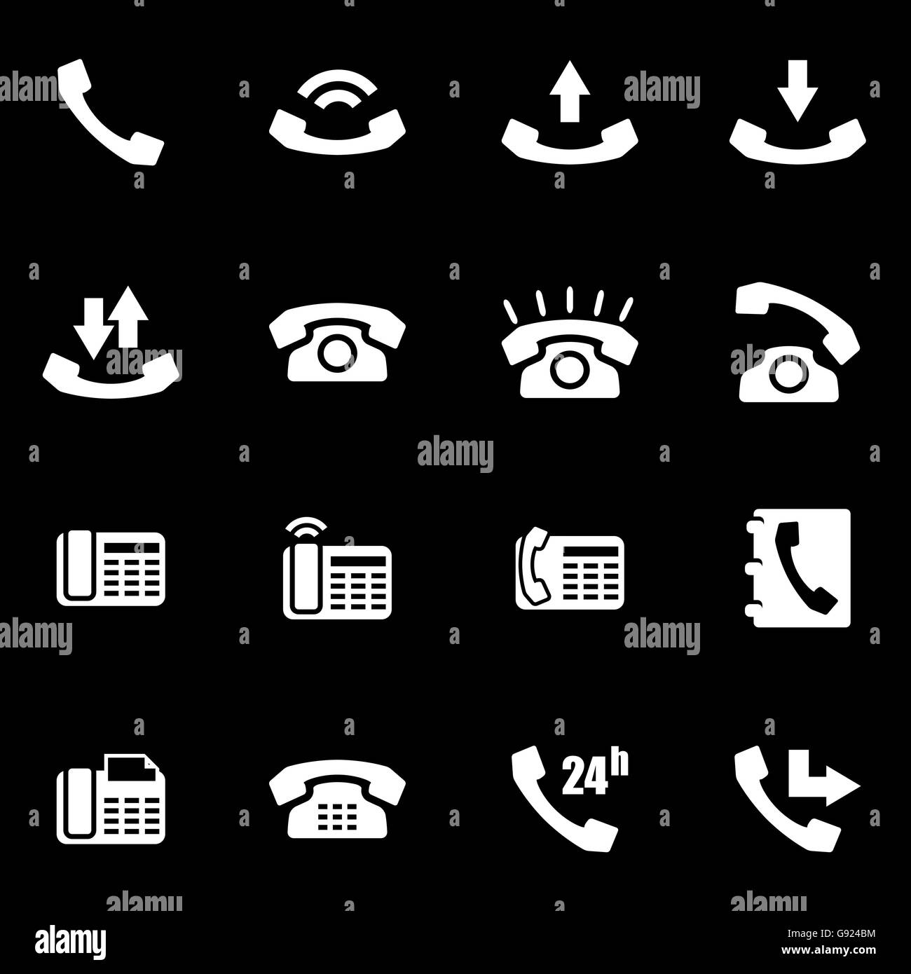 Vector white telephone icon set Stock Vector Image & Art - Alamy