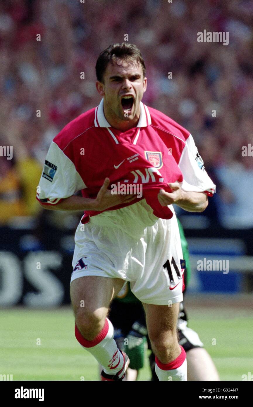 Arsenal's Marc Overmars celebrates scoring the first goal Stock Photo ... Arsenal's Marc Overmars celebrates scoring the first goal Stock Photo ...