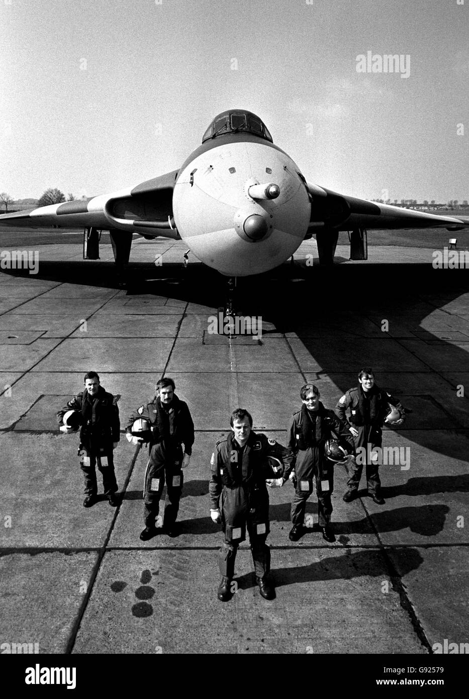 Vulcan crew in front of their aircraft at raf waddington Black and ...