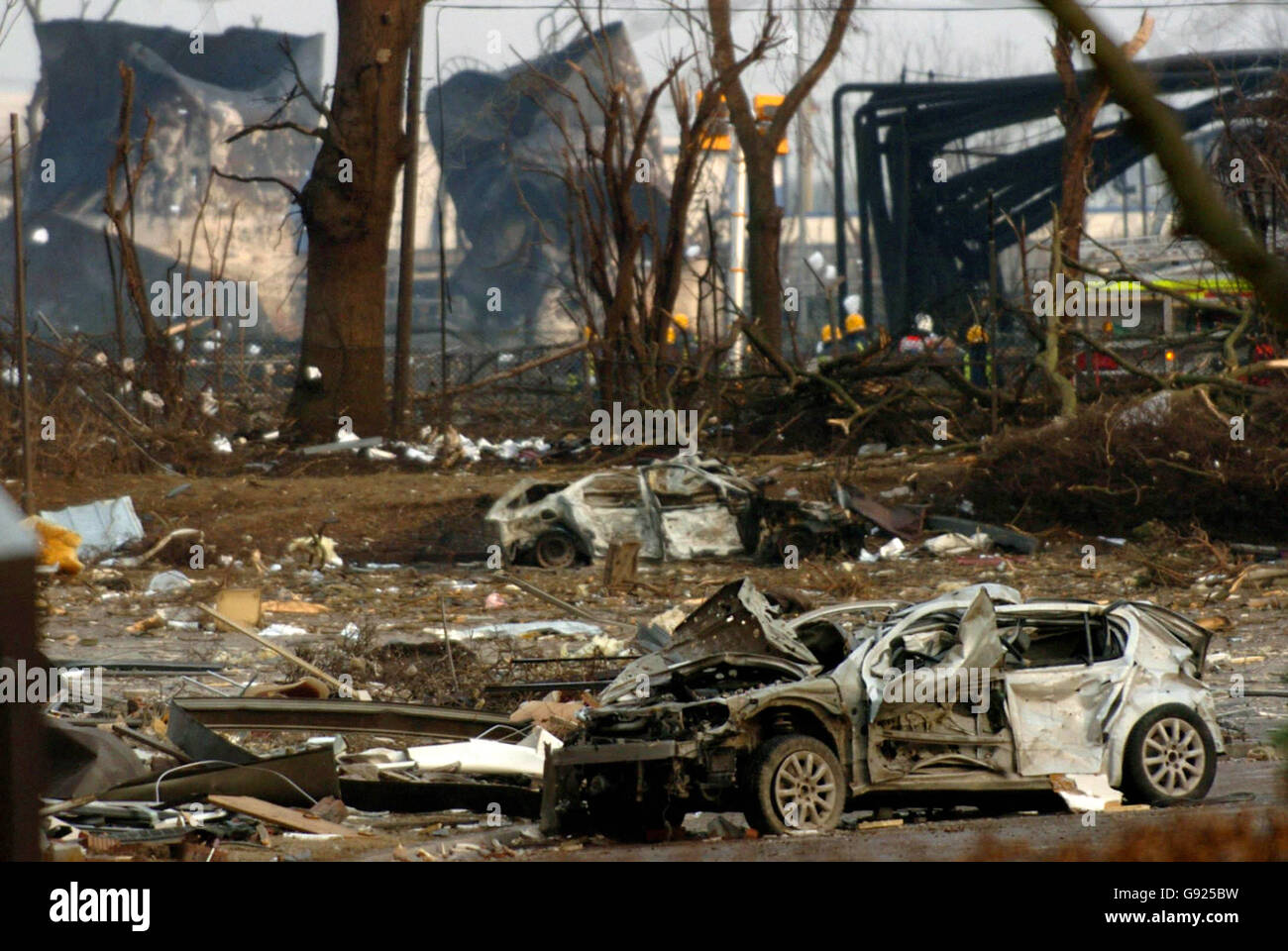 A car destroyed in the car park at Northgate on the Maylands industrial ...
