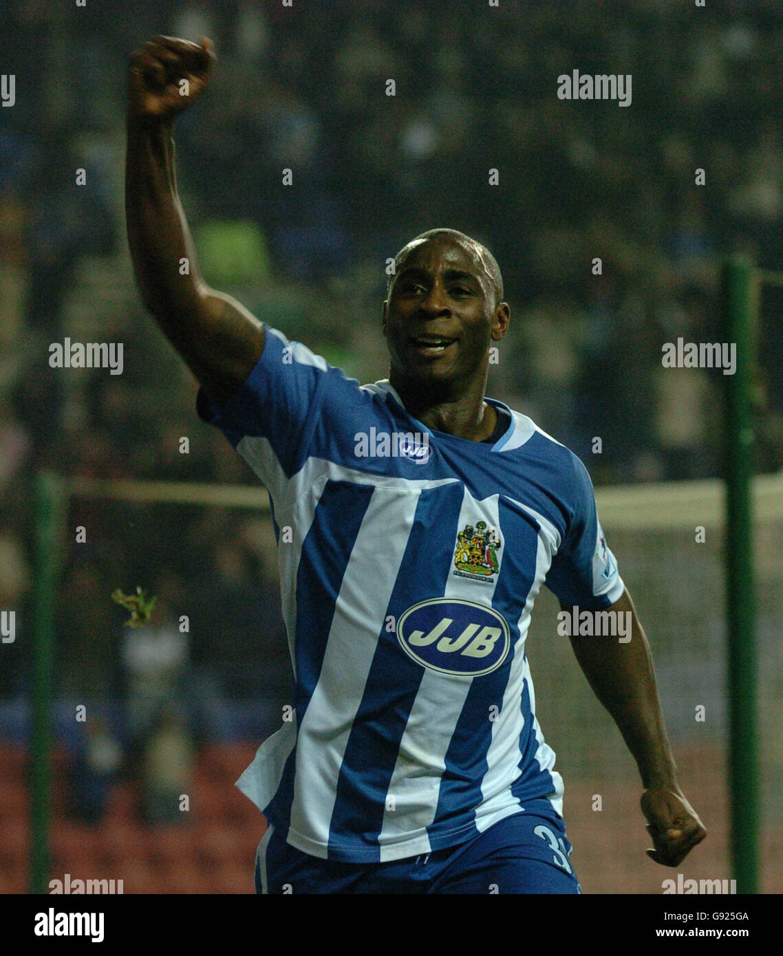 Wigan Athletic's Jason Roberts celebrates scoring their second goal ...