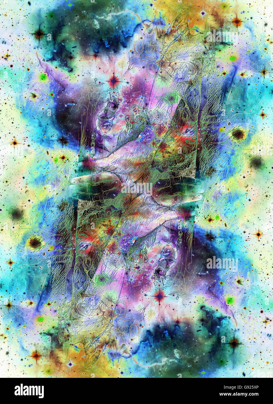 layered abstract background with ornamental structure, graphic ...