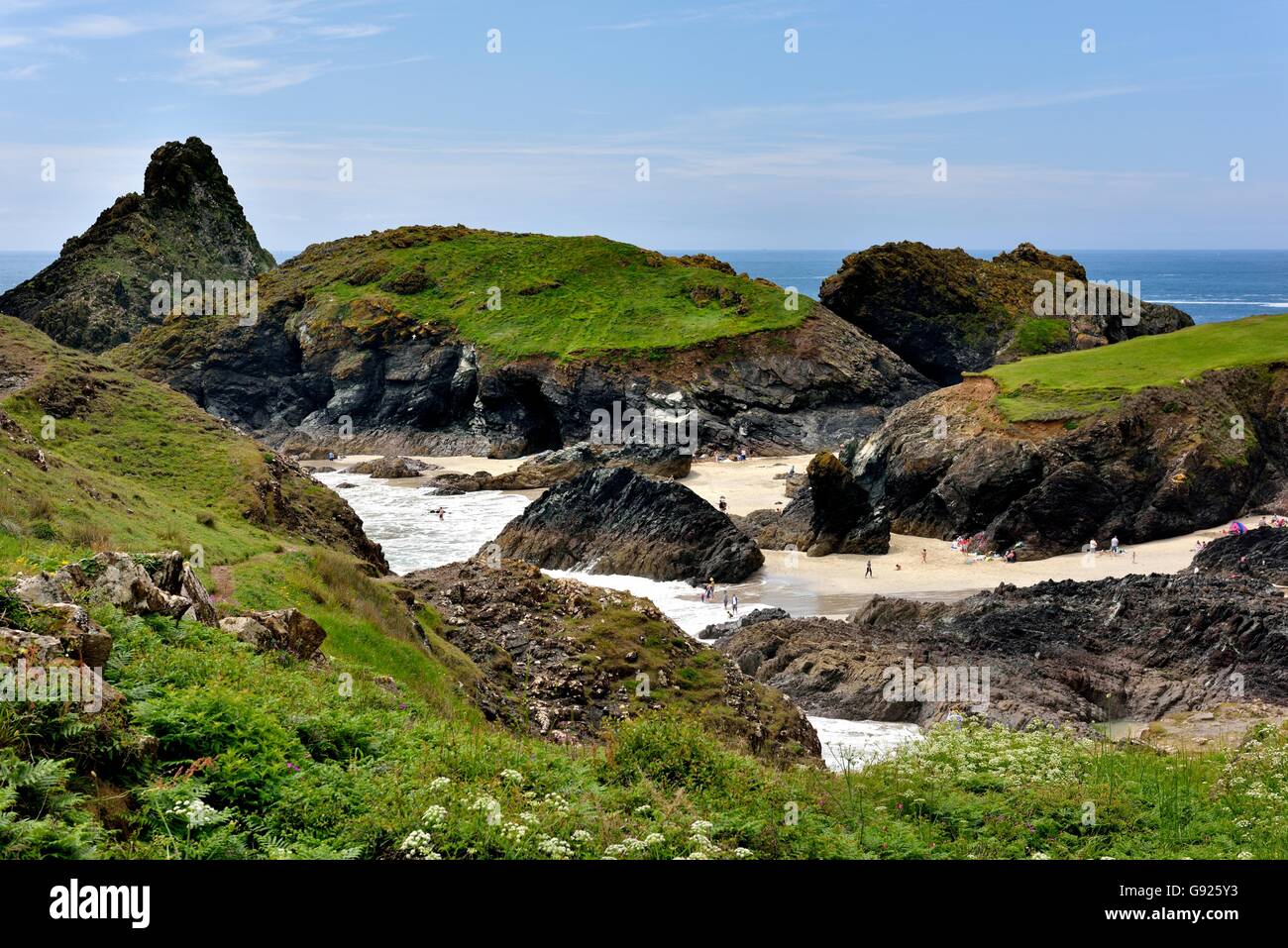 Kynance Cove on the Lizard Peninsula Cornwall England UK Stock Photo ...