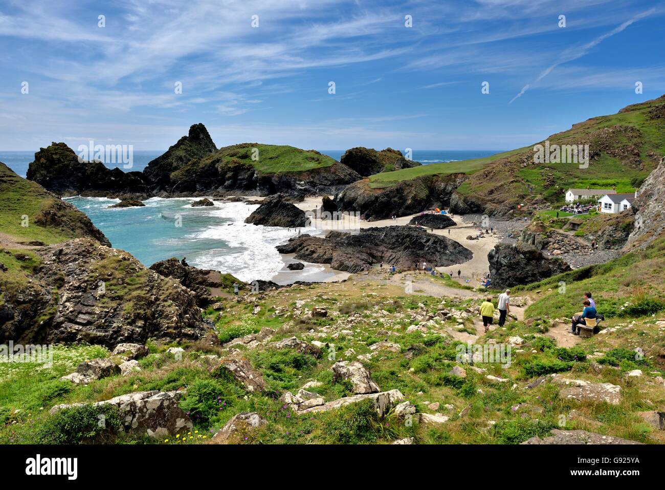 Kynance Cove on the Lizard Peninsula Cornwall England UK Stock Photo ...