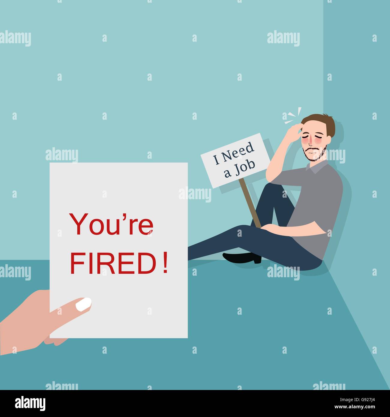 Young man job search Stock Vector Images - Alamy