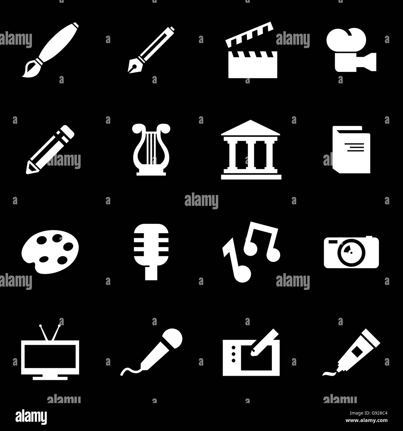 Vector white art icon set Stock Vector Image & Art - Alamy