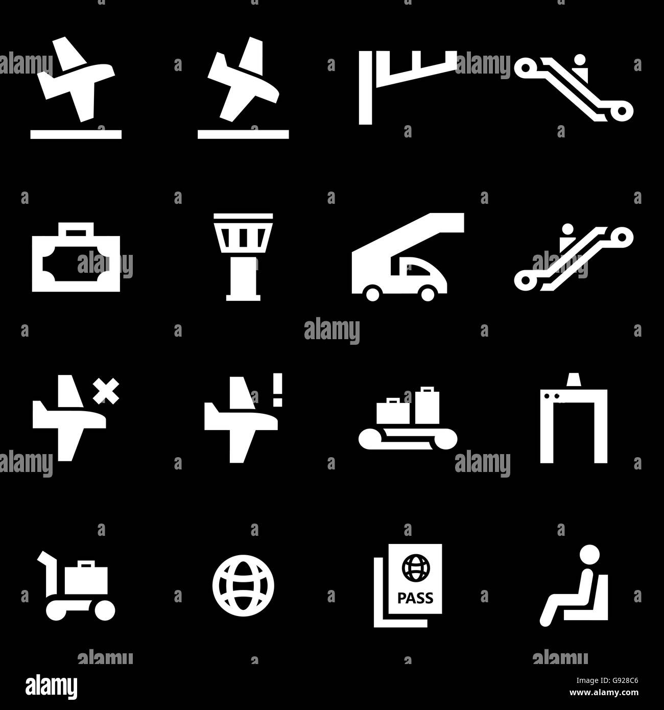 Vector white airport icon set Stock Vector Image & Art - Alamy