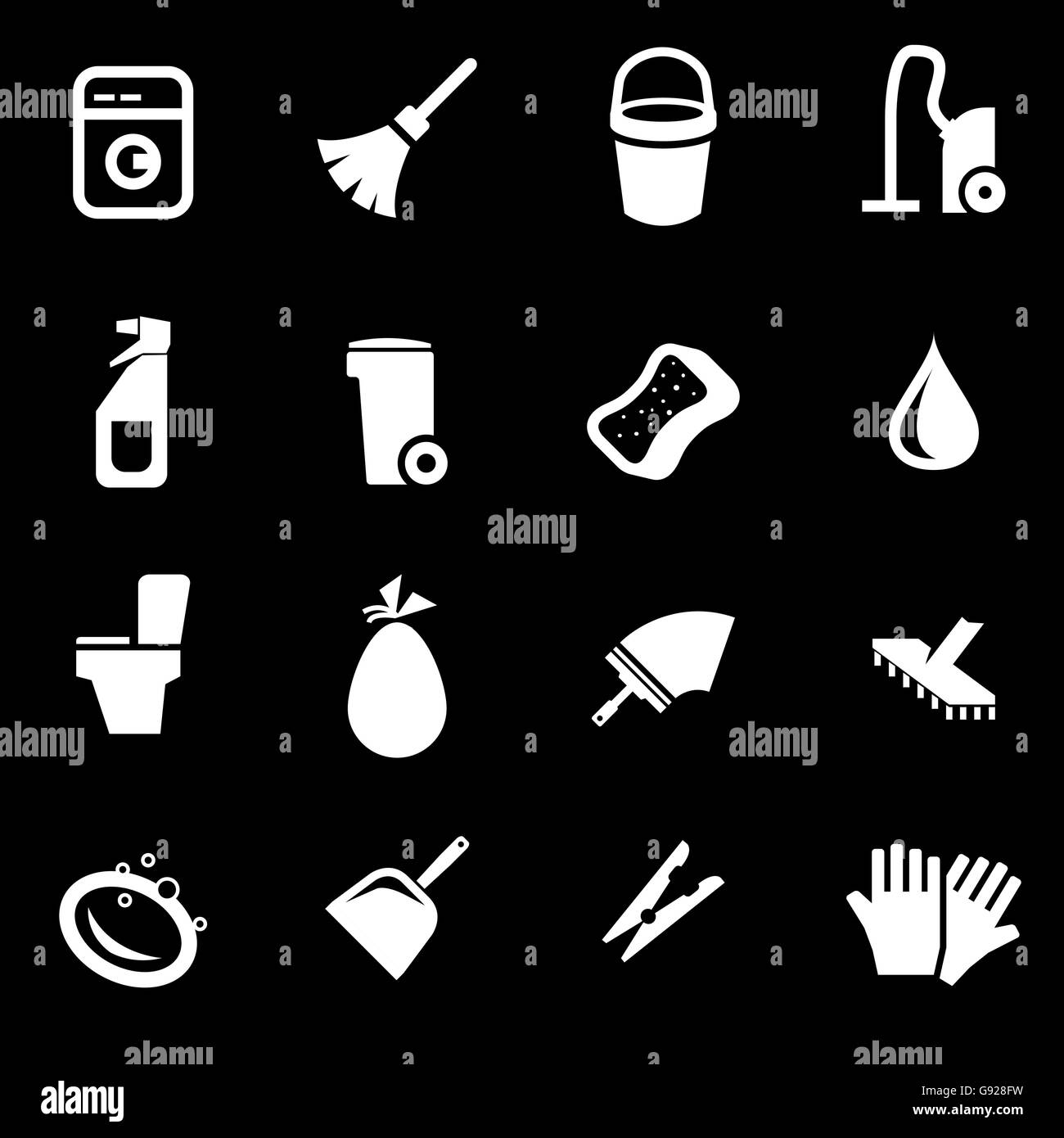 Vector white cleaning icon set Stock Vector Image & Art - Alamy