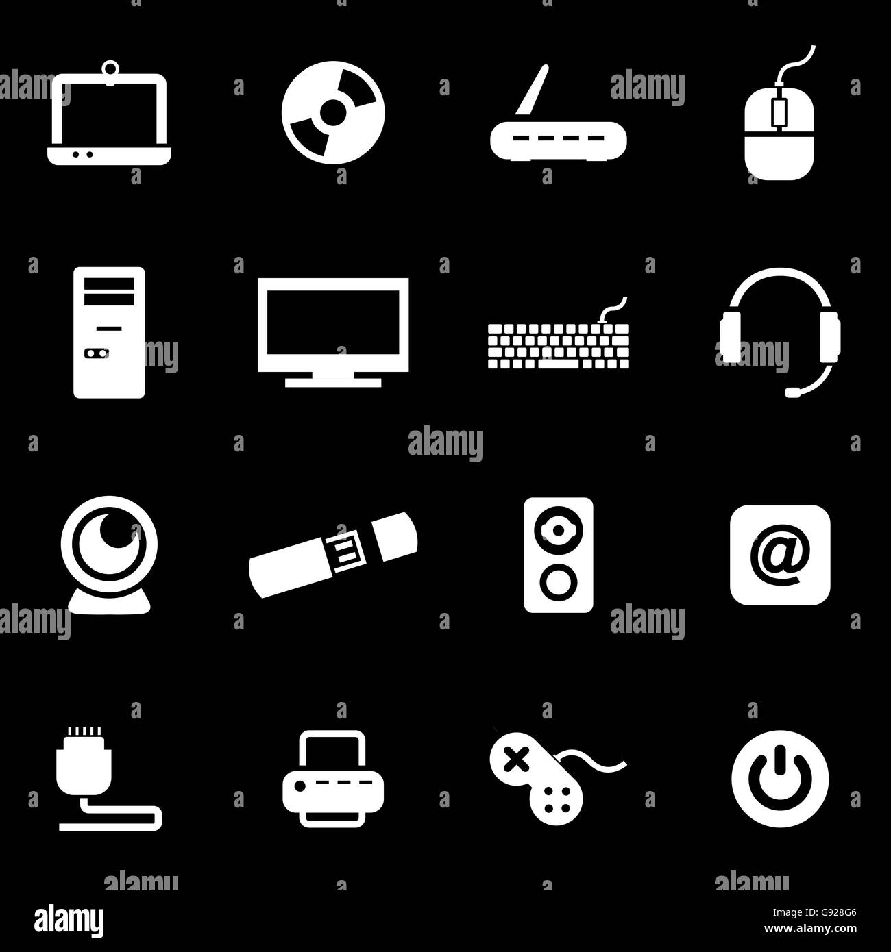 Vector white computer icon set Stock Vector Image & Art - Alamy