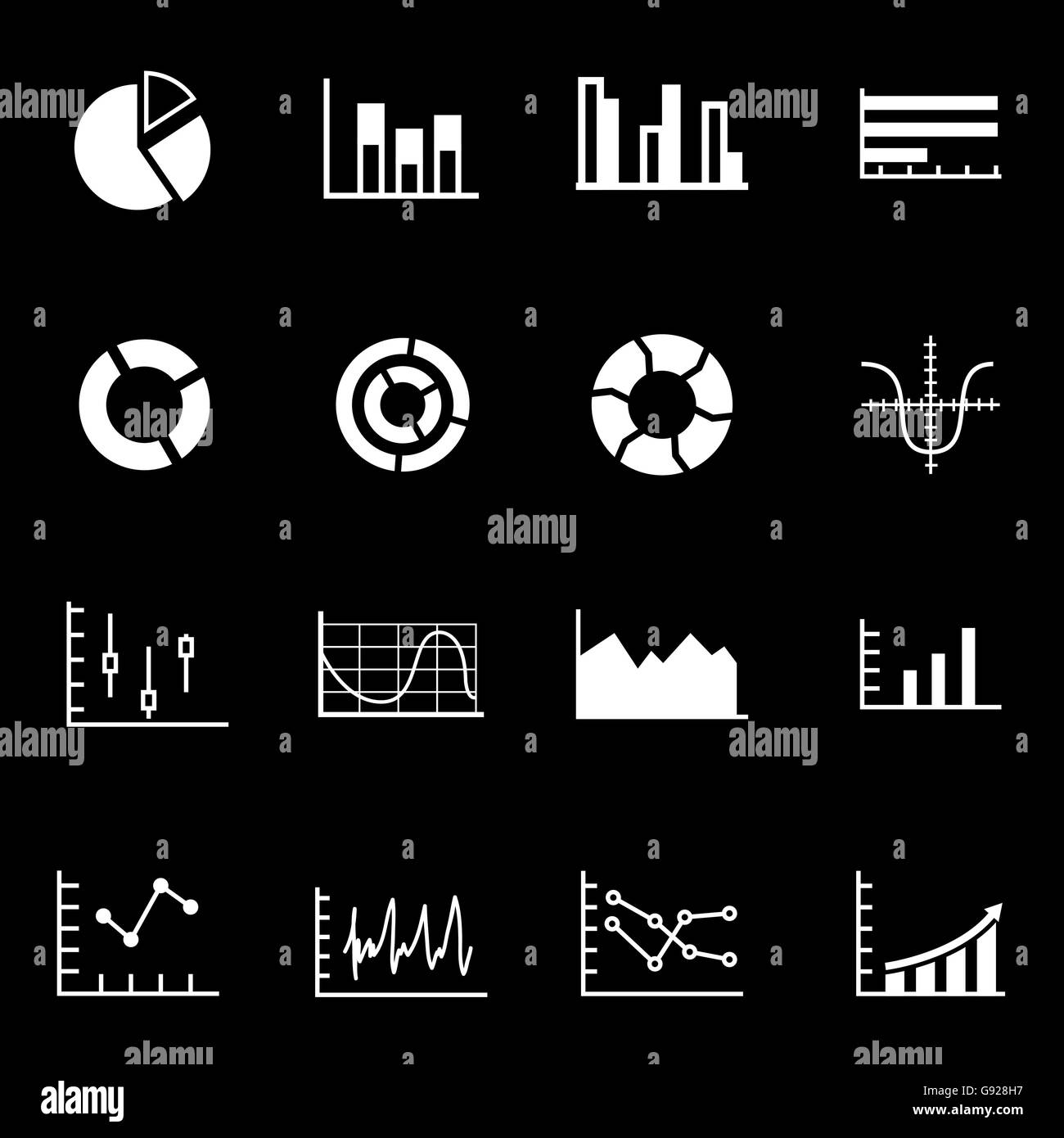 Vector white diagrams icon set Stock Vector Image & Art - Alamy