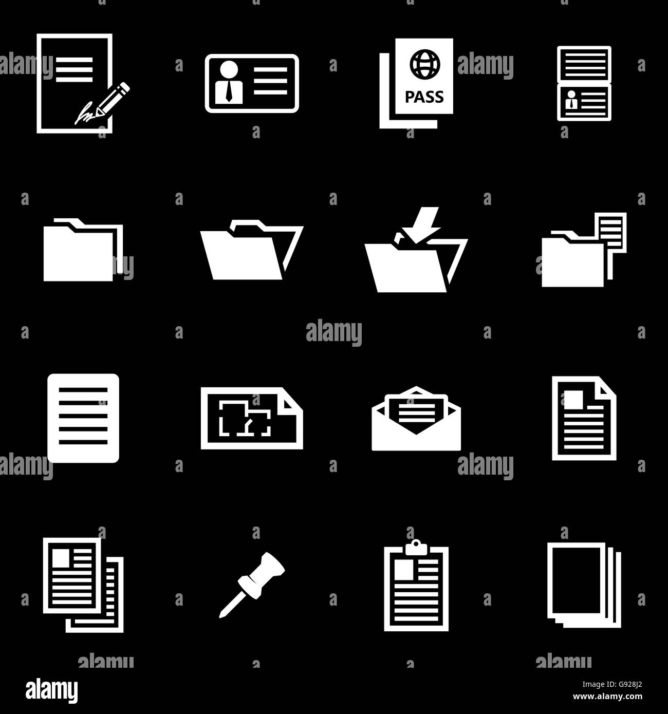 Vector white document icon set Stock Vector Image & Art - Alamy