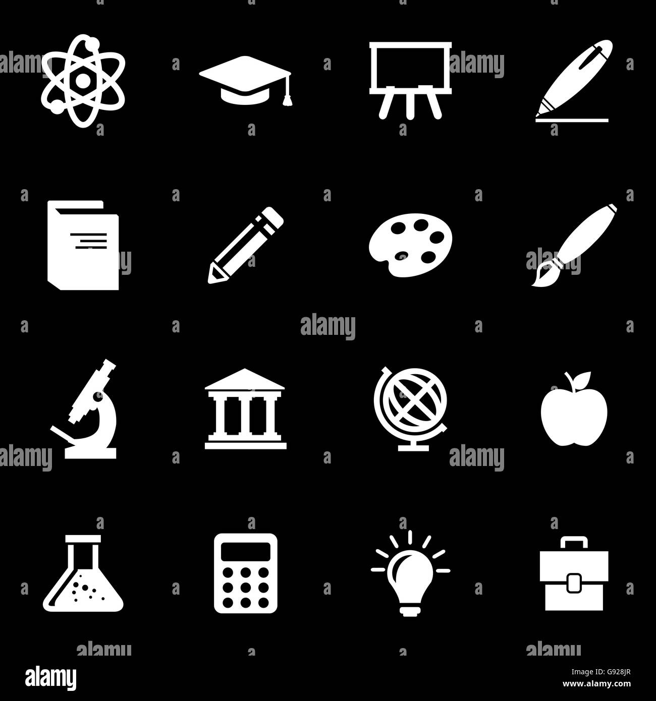 Vector white education icon set Stock Vector Image & Art - Alamy