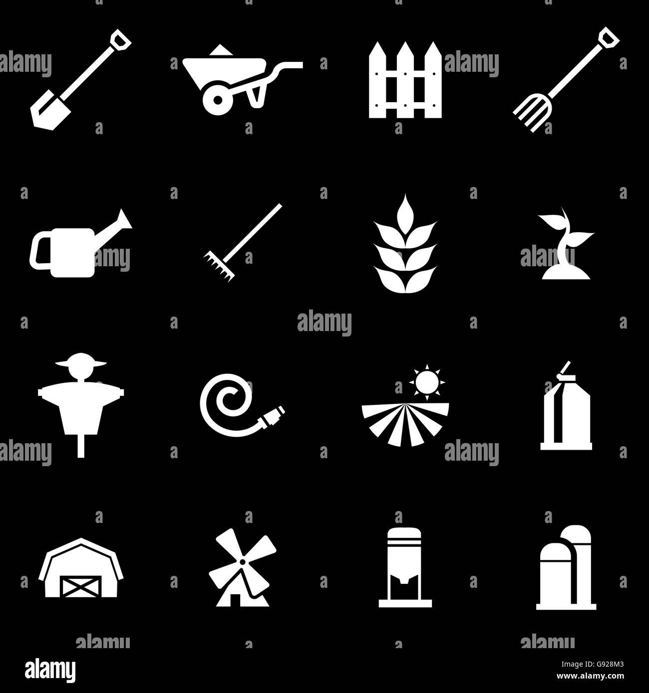Vector white farming icon set Stock Vector Image & Art - Alamy