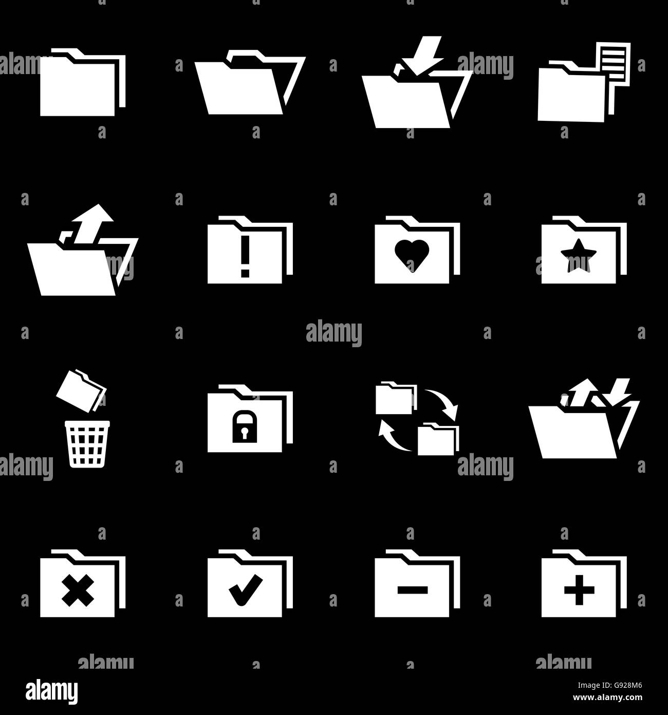 Vector white folder icon set Stock Vector Image & Art - Alamy