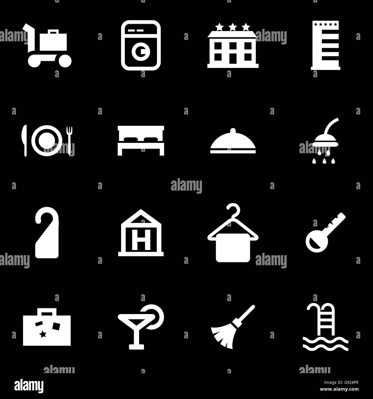 Vector white hotel icon set Stock Vector Image & Art - Alamy
