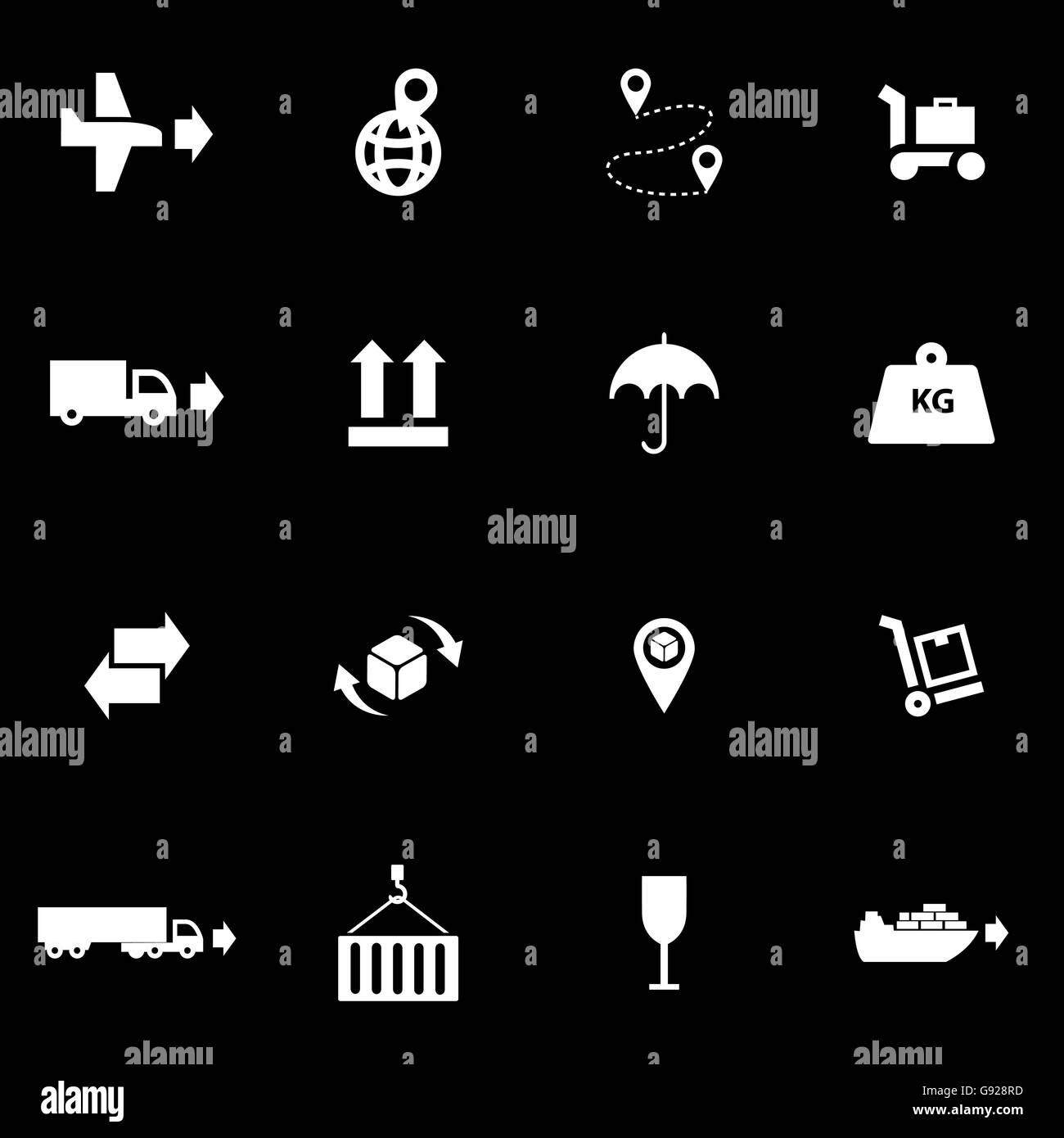 Vector white logistic icon set Stock Vector Image & Art - Alamy