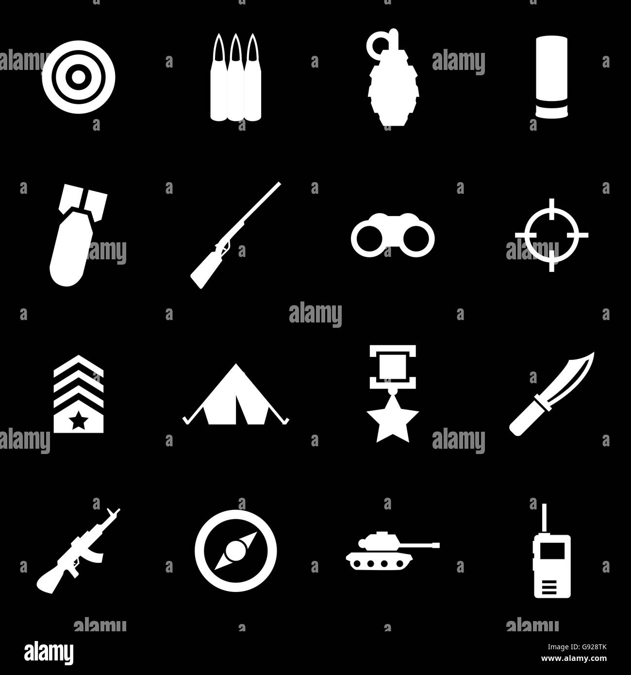 Vector white military icon set Stock Vector Image & Art - Alamy