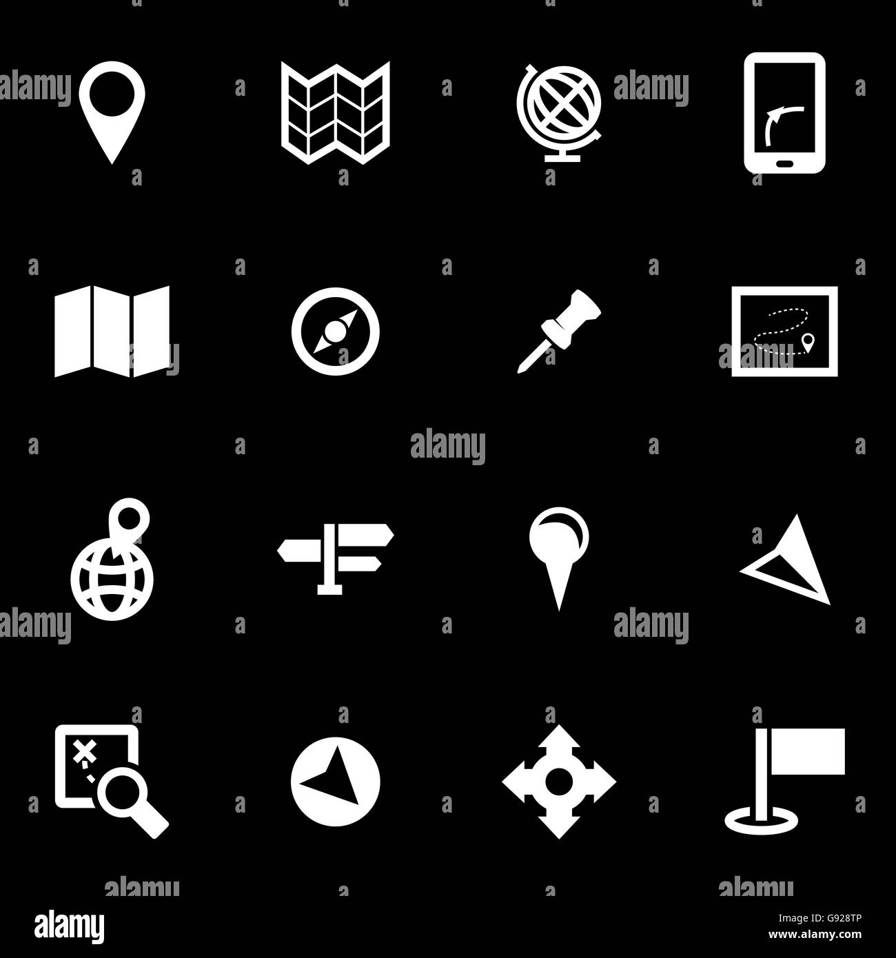 Vector white map icon set Stock Vector Image & Art - Alamy