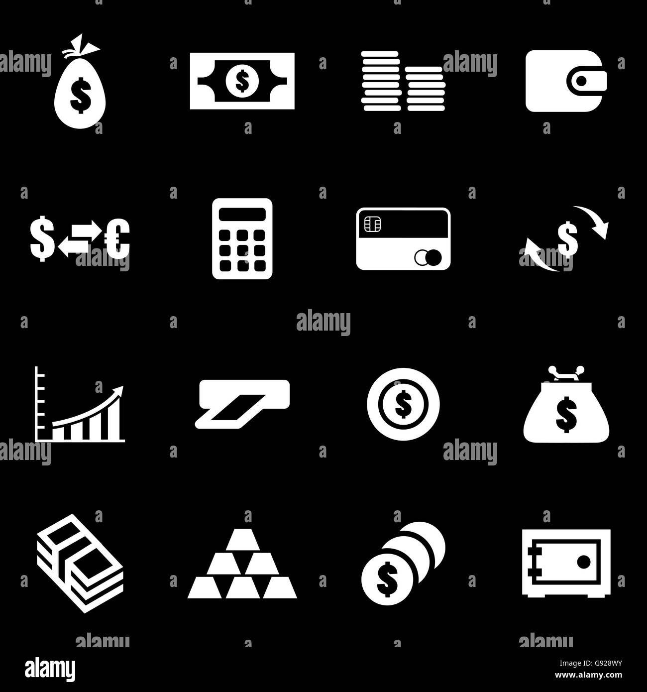 Vector white money icon set Stock Vector Image & Art - Alamy