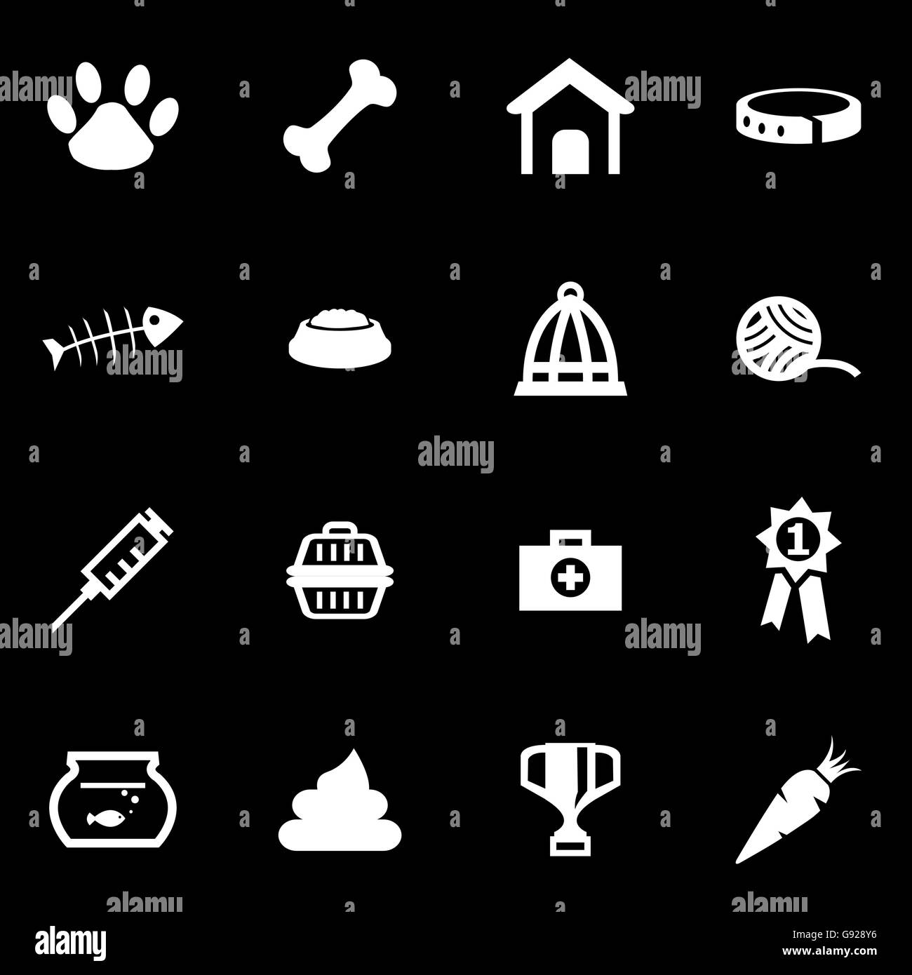 Vector white pet icon set Stock Vector Image & Art - Alamy