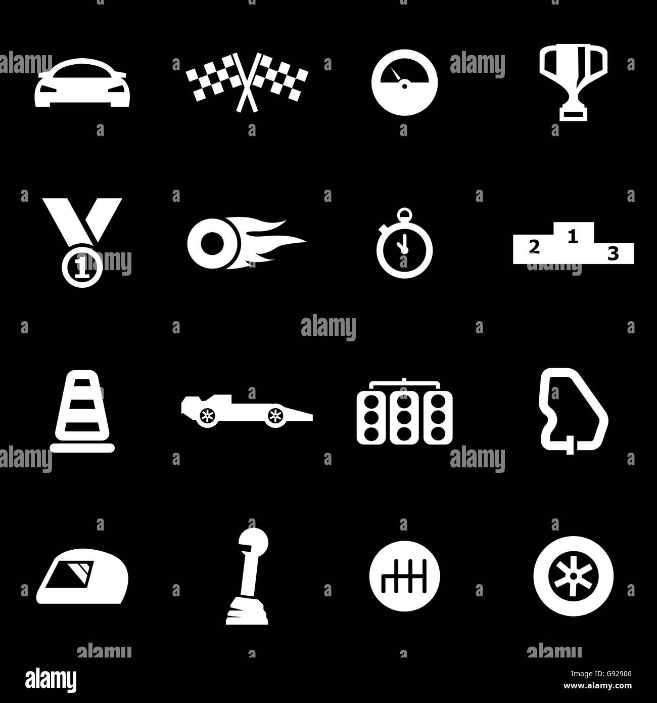 Vector white racing icon set Stock Vector Image & Art - Alamy