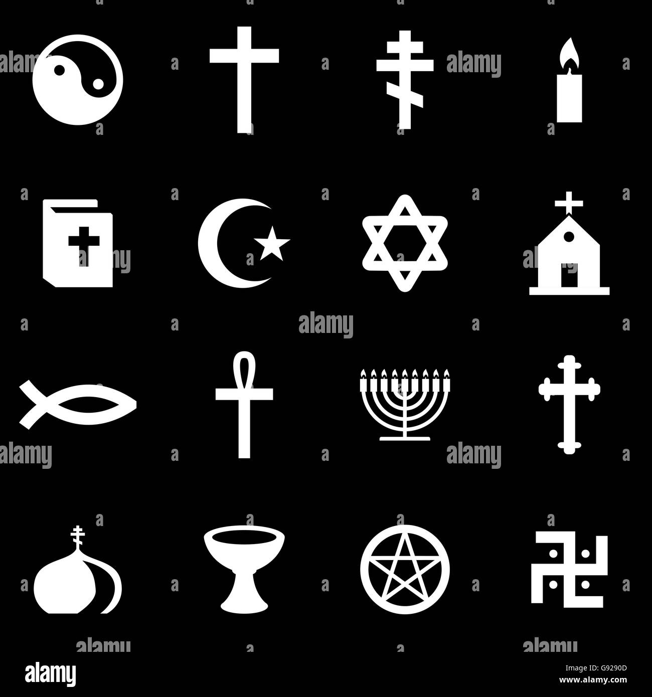Vector white religion icon set Stock Vector Image & Art - Alamy