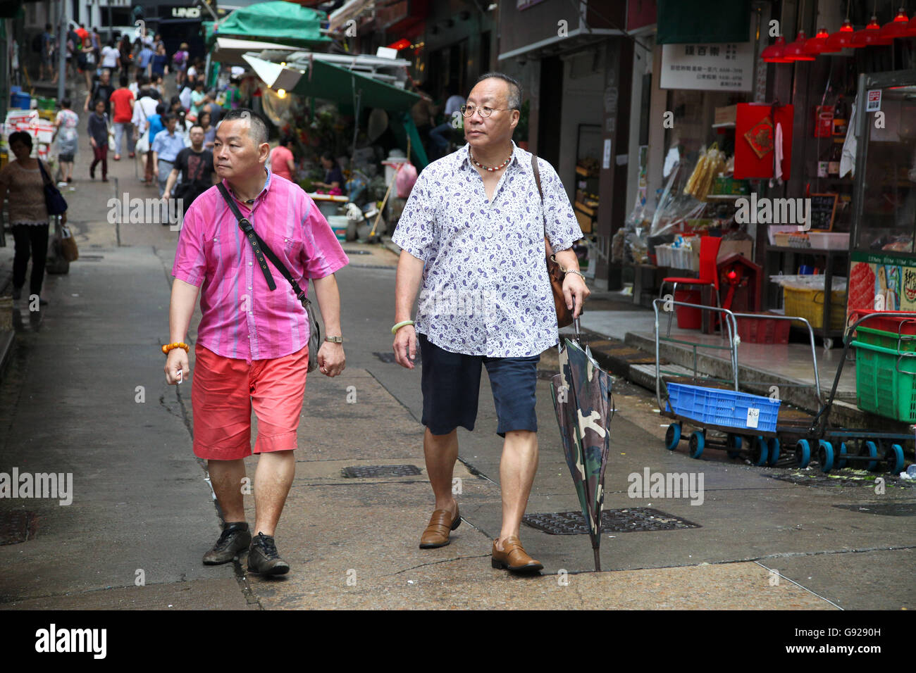Customer pass by a stall in the oldest remaining street market in ...