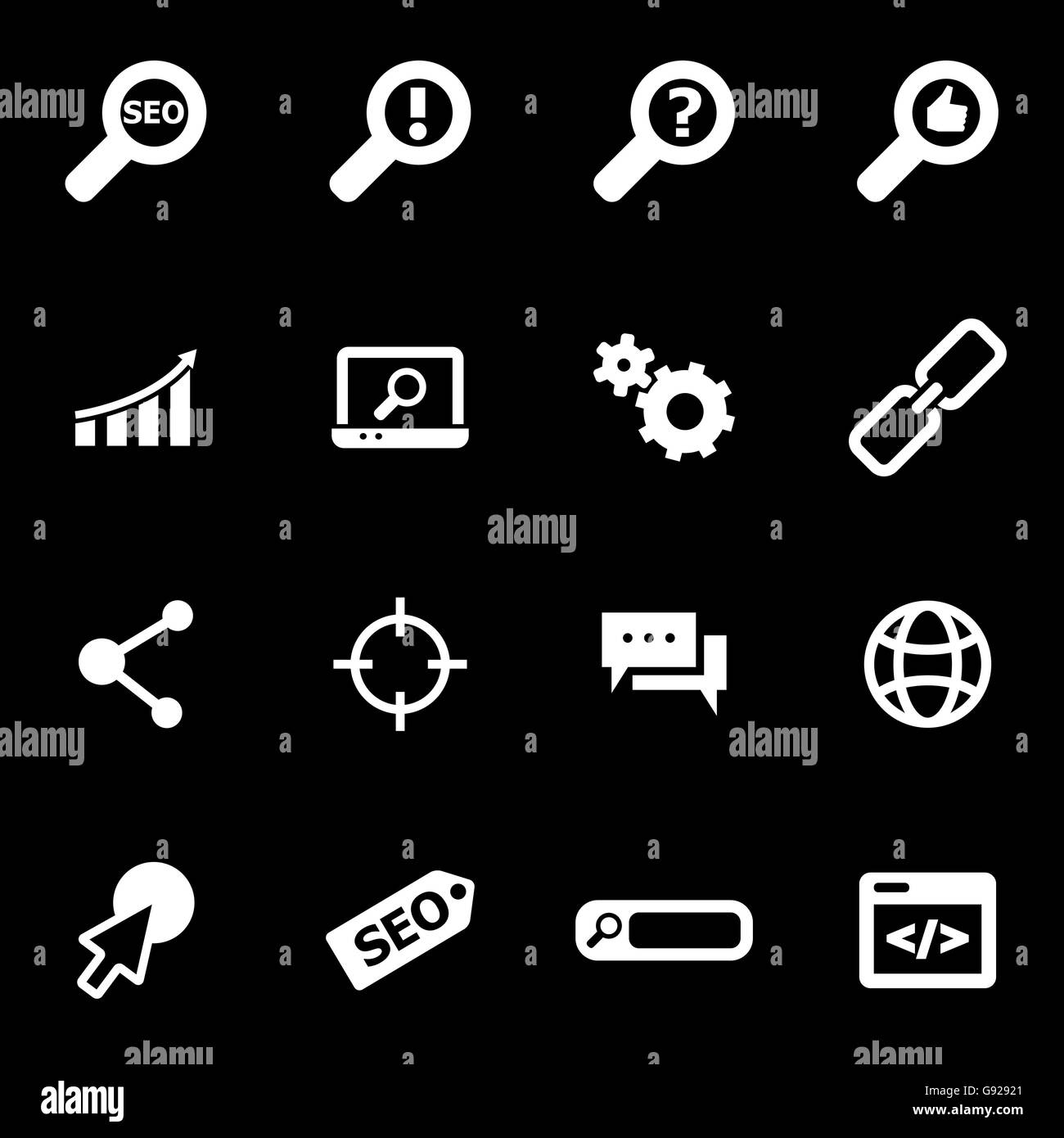 Vector white seo icon set Stock Vector Image & Art - Alamy