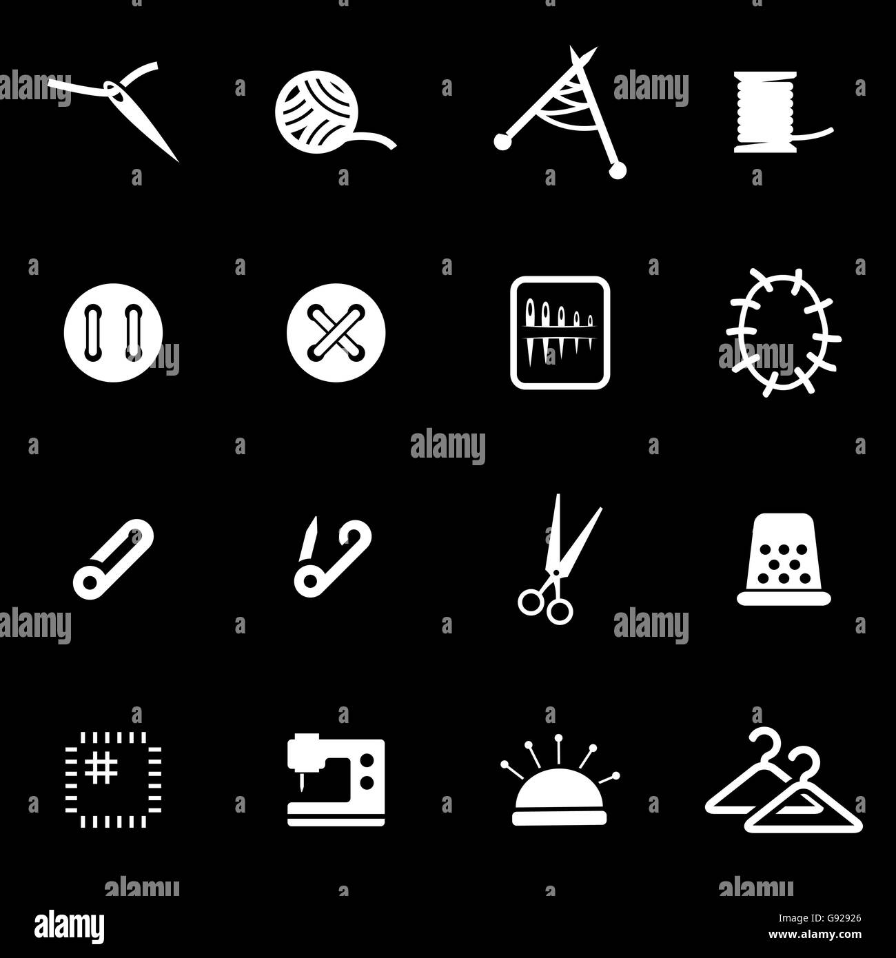 Vector white sewing icon set Stock Vector Image & Art - Alamy