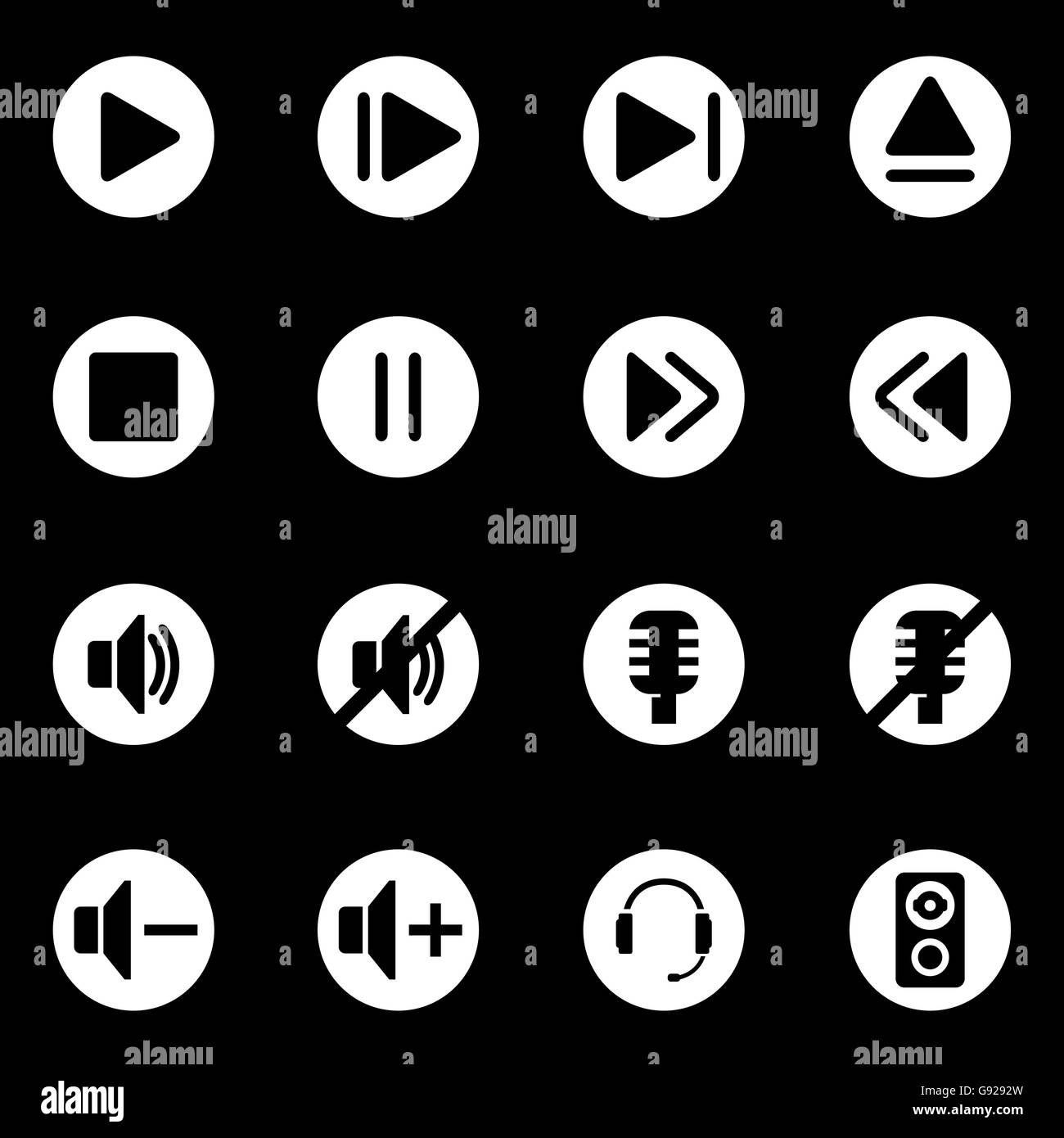 Vector white sound icon set Stock Vector Image & Art - Alamy