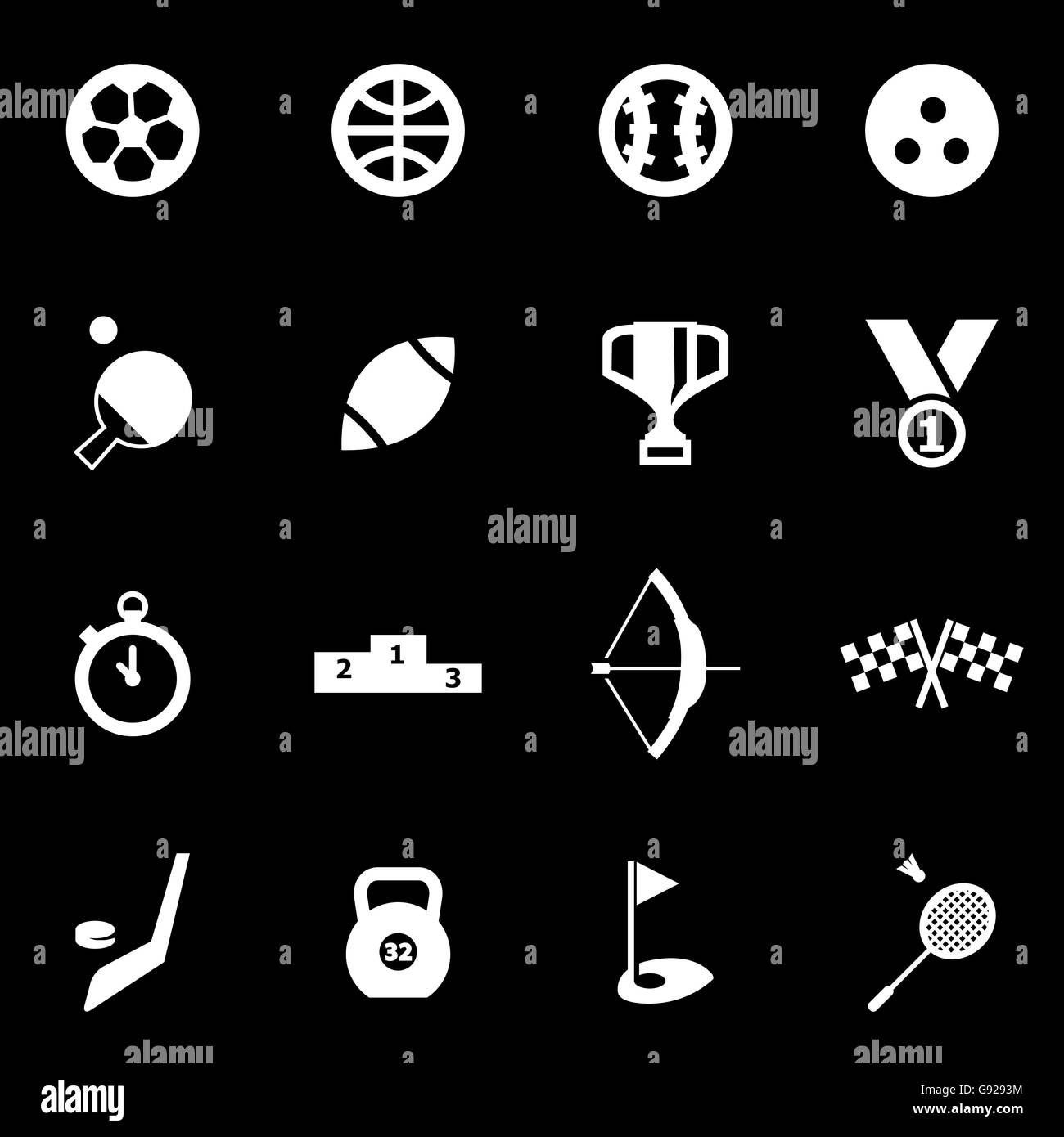 Vector white sport icon set Stock Vector Image & Art - Alamy