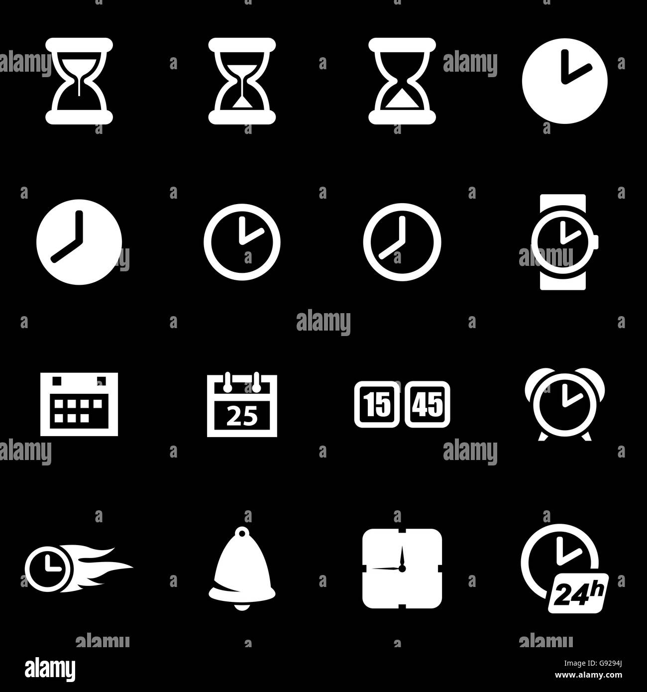 Vector white time icon set Stock Vector Image & Art - Alamy