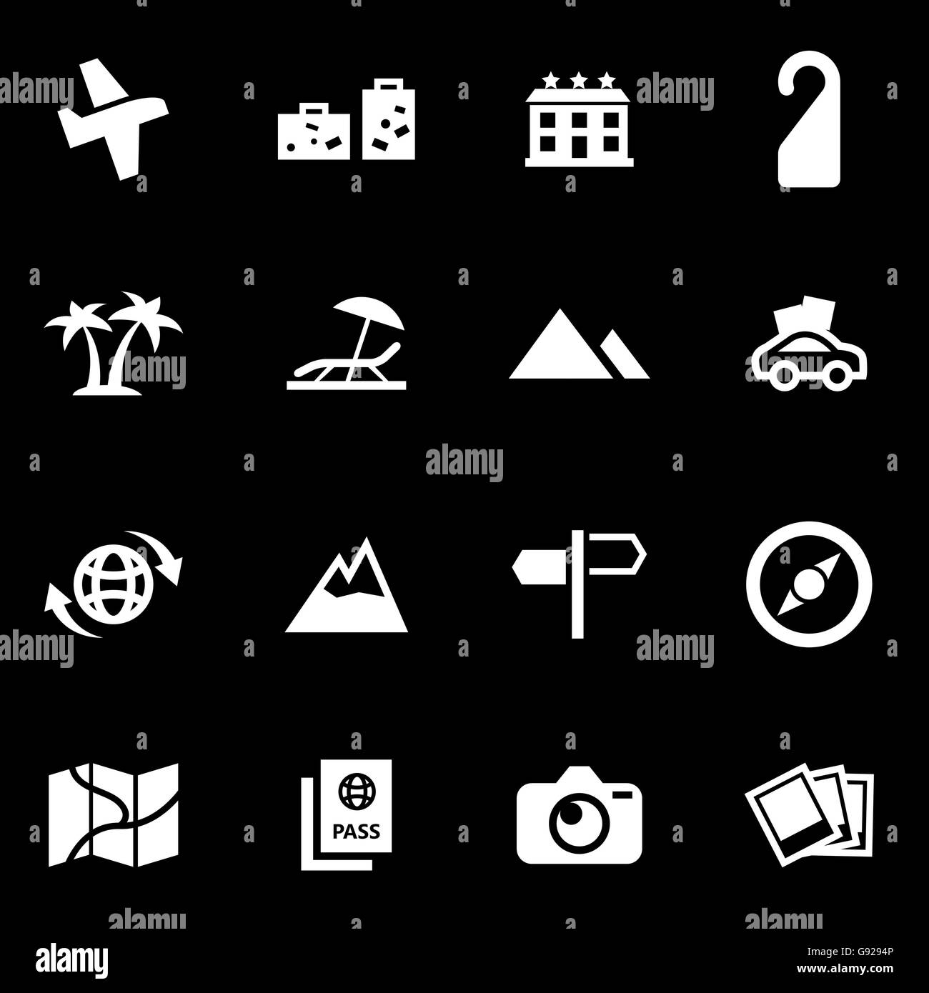 Vector white travel icon set Stock Vector Image & Art - Alamy