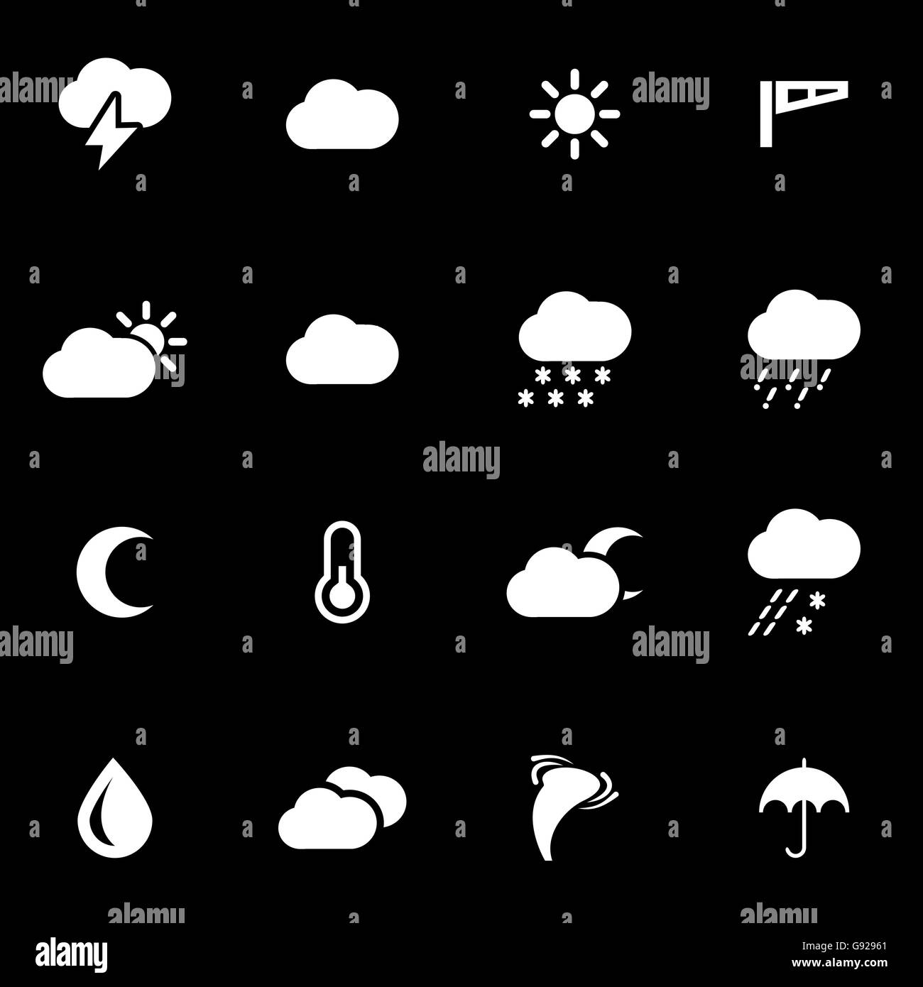 Vector white weather icon set Stock Vector Image & Art - Alamy