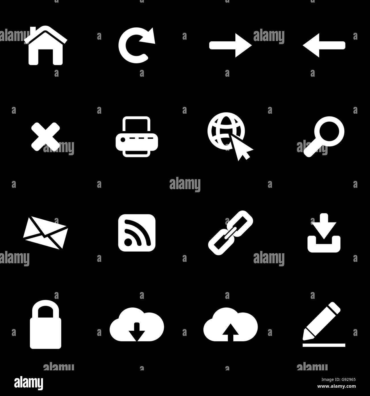 Vector white web icon set Stock Vector Image & Art - Alamy