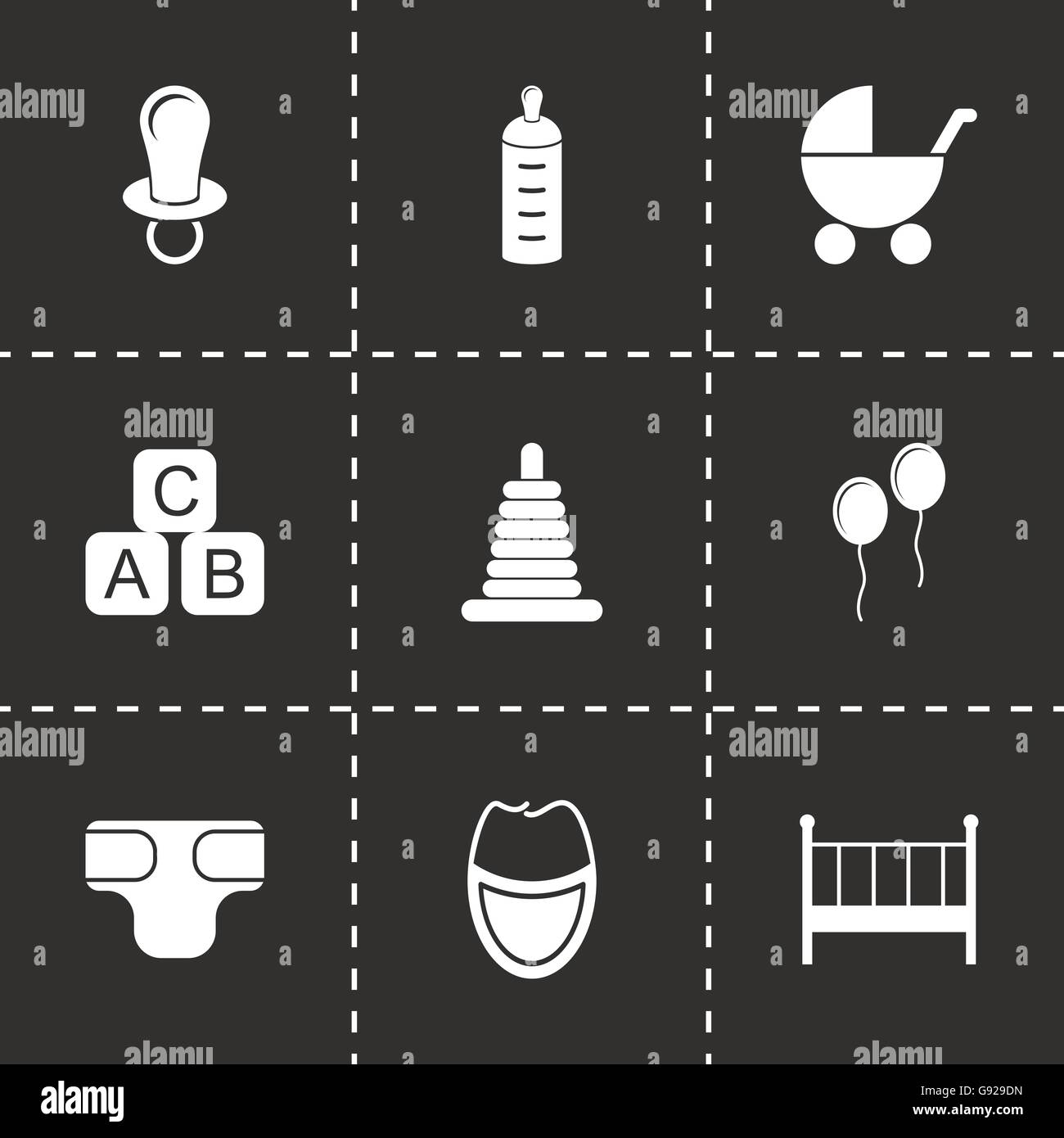 Vector black baby icon set Stock Vector Image & Art - Alamy