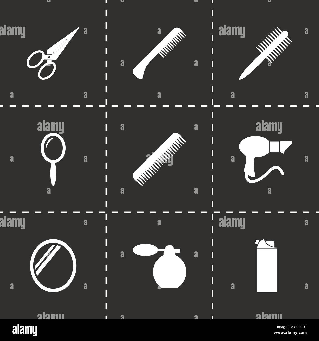 Vector black barber icon set Stock Vector Image & Art - Alamy