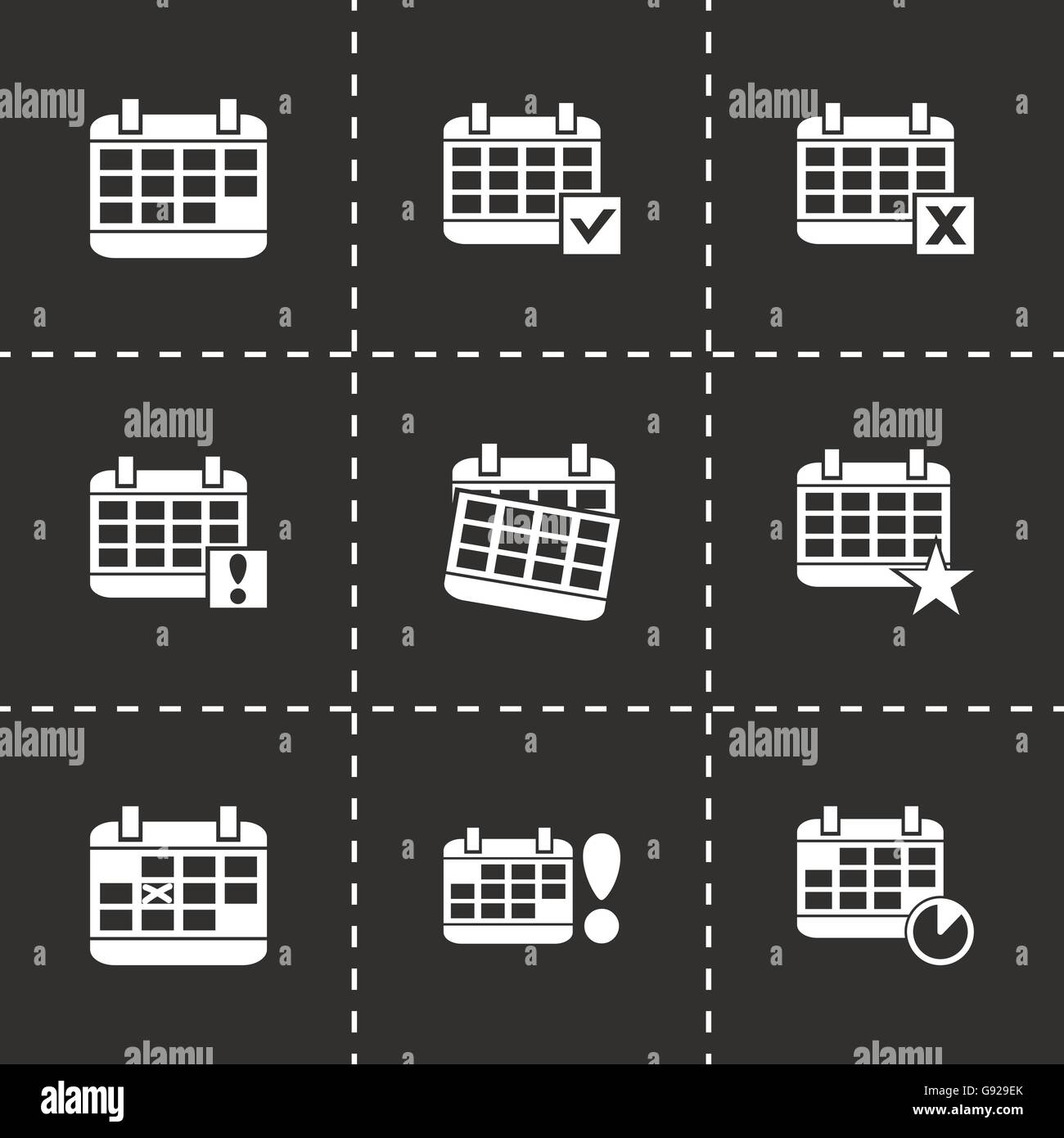 Vector black calendar icon set Stock Vector Image & Art - Alamy