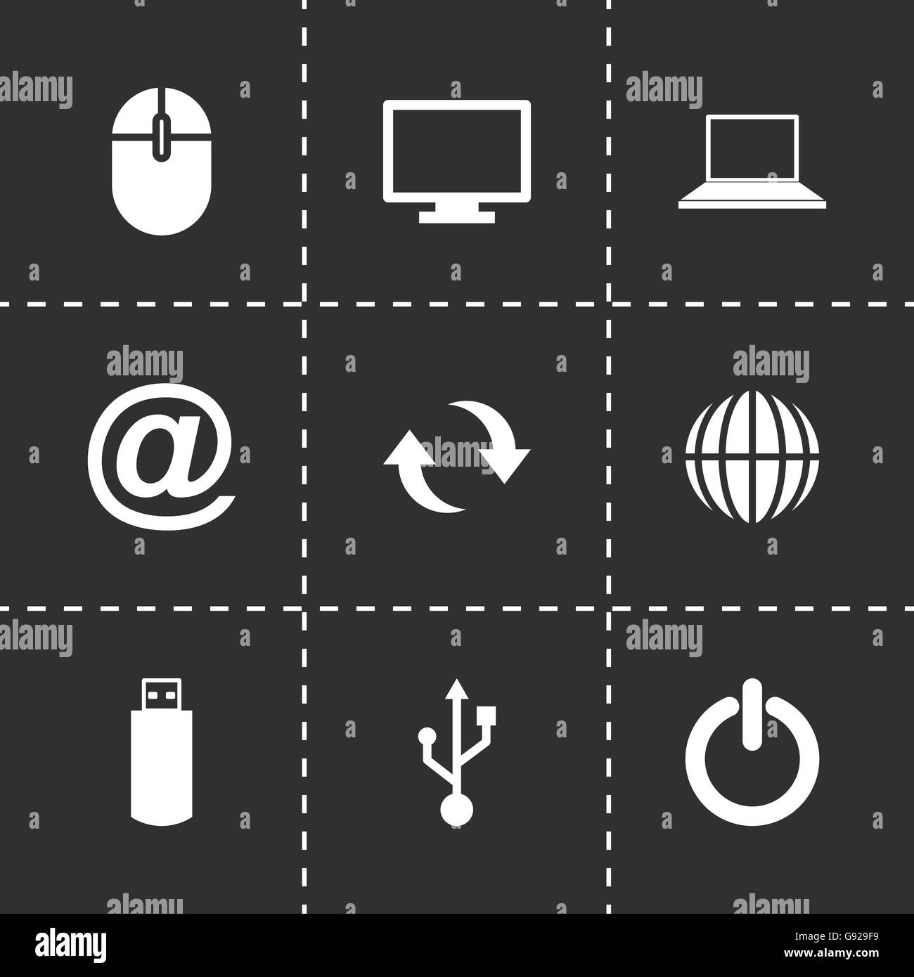 Vector black computer icon set Stock Vector Image & Art - Alamy