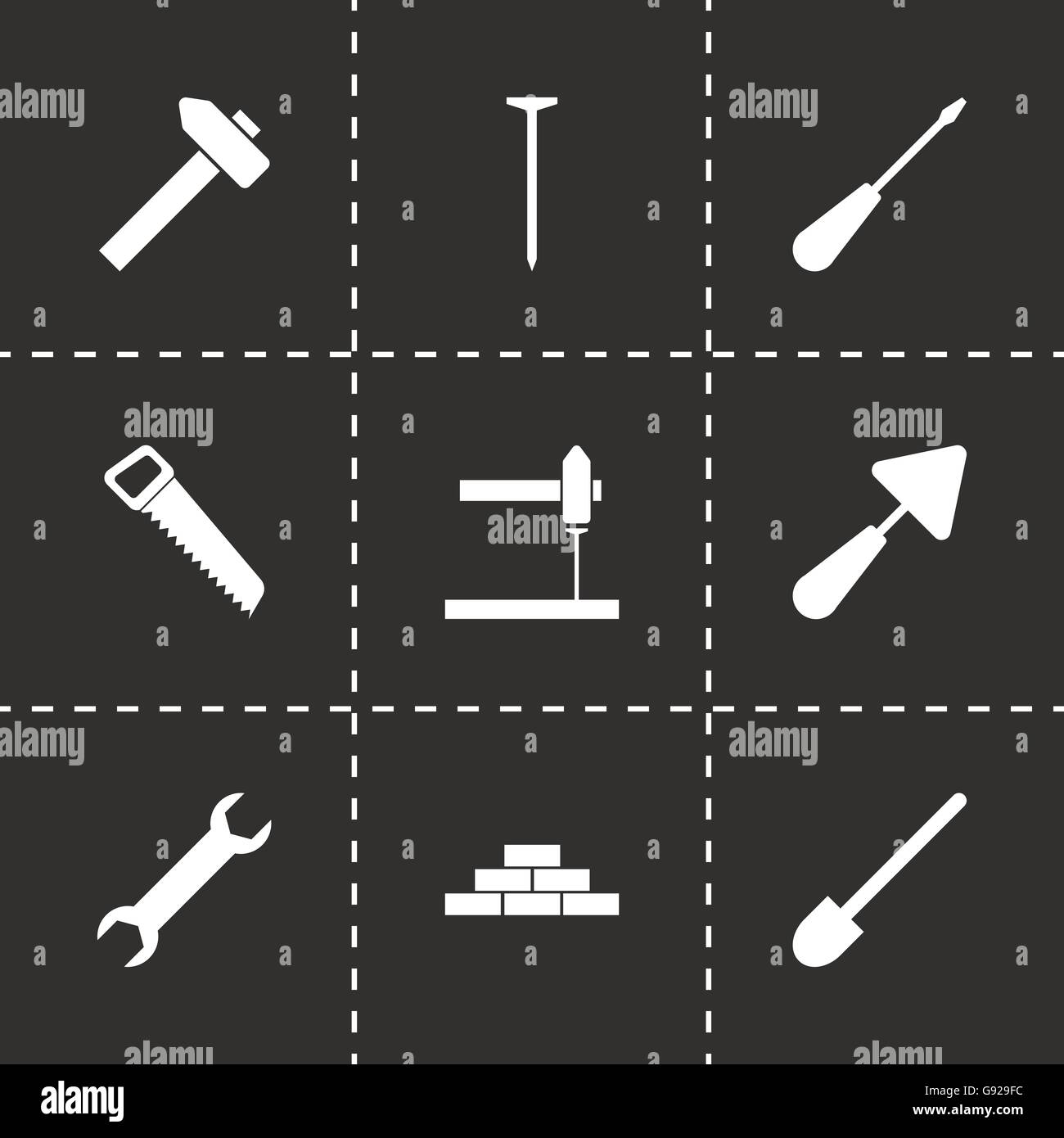 Vector black construction icon set Stock Vector Image & Art - Alamy