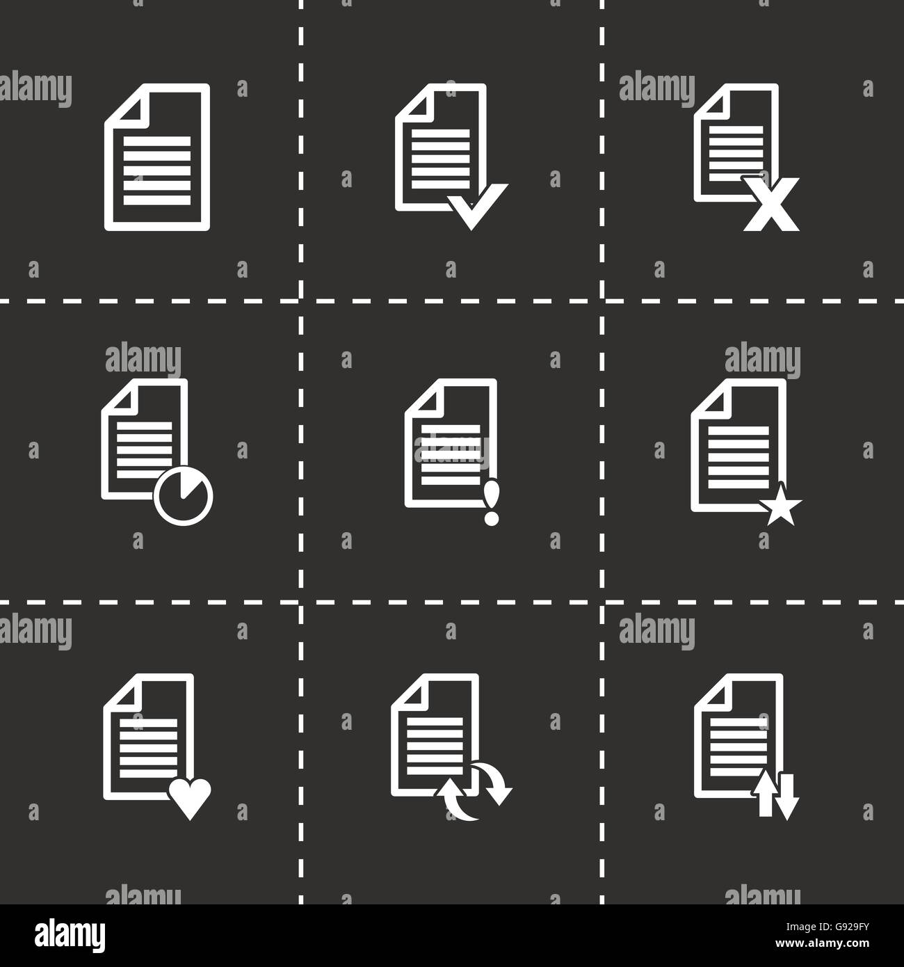 Vector black document icon set Stock Vector Image & Art - Alamy