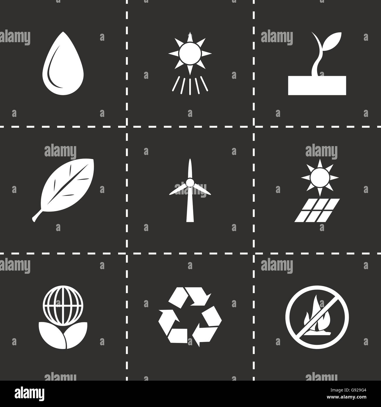 Vector black eco icon set Stock Vector Image & Art - Alamy