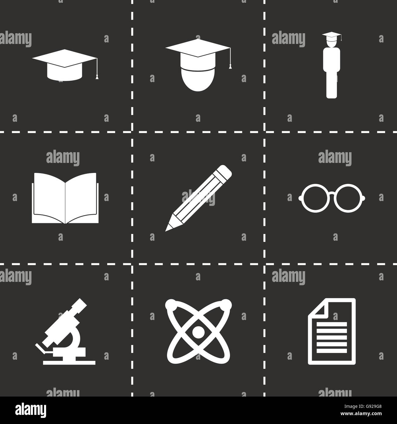 Vector black education icon set Stock Vector Image & Art - Alamy