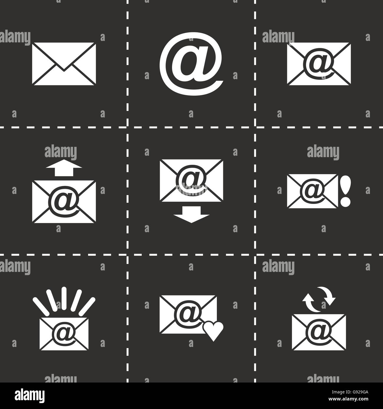 Vector black email icon set Stock Vector Image & Art - Alamy