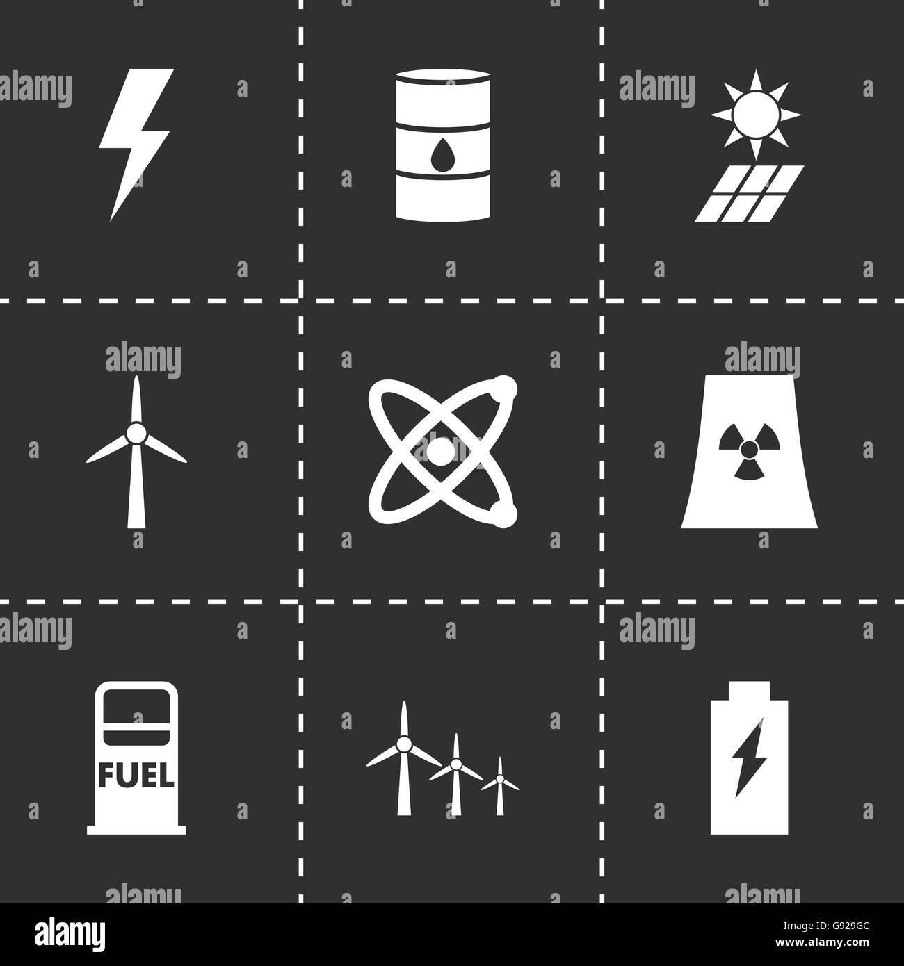 Vector black energetics icon set Stock Vector Image & Art - Alamy