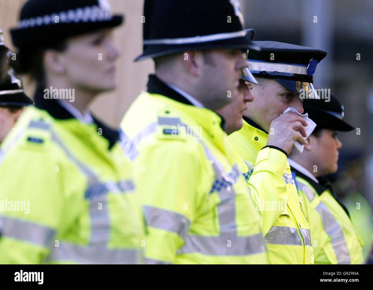 A line of police officers in stands hi-res stock photography and images ...