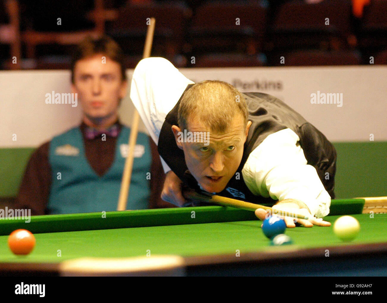 England's Steve Davis in action against Ireland's Ken Doherty (L ...