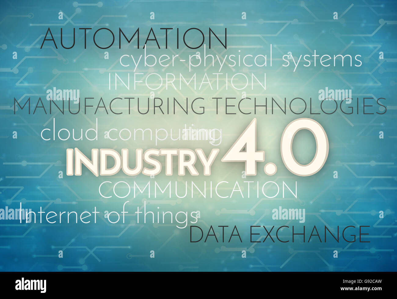 Industry 4.0 Background Digital Theme Stock Photo - Alamy