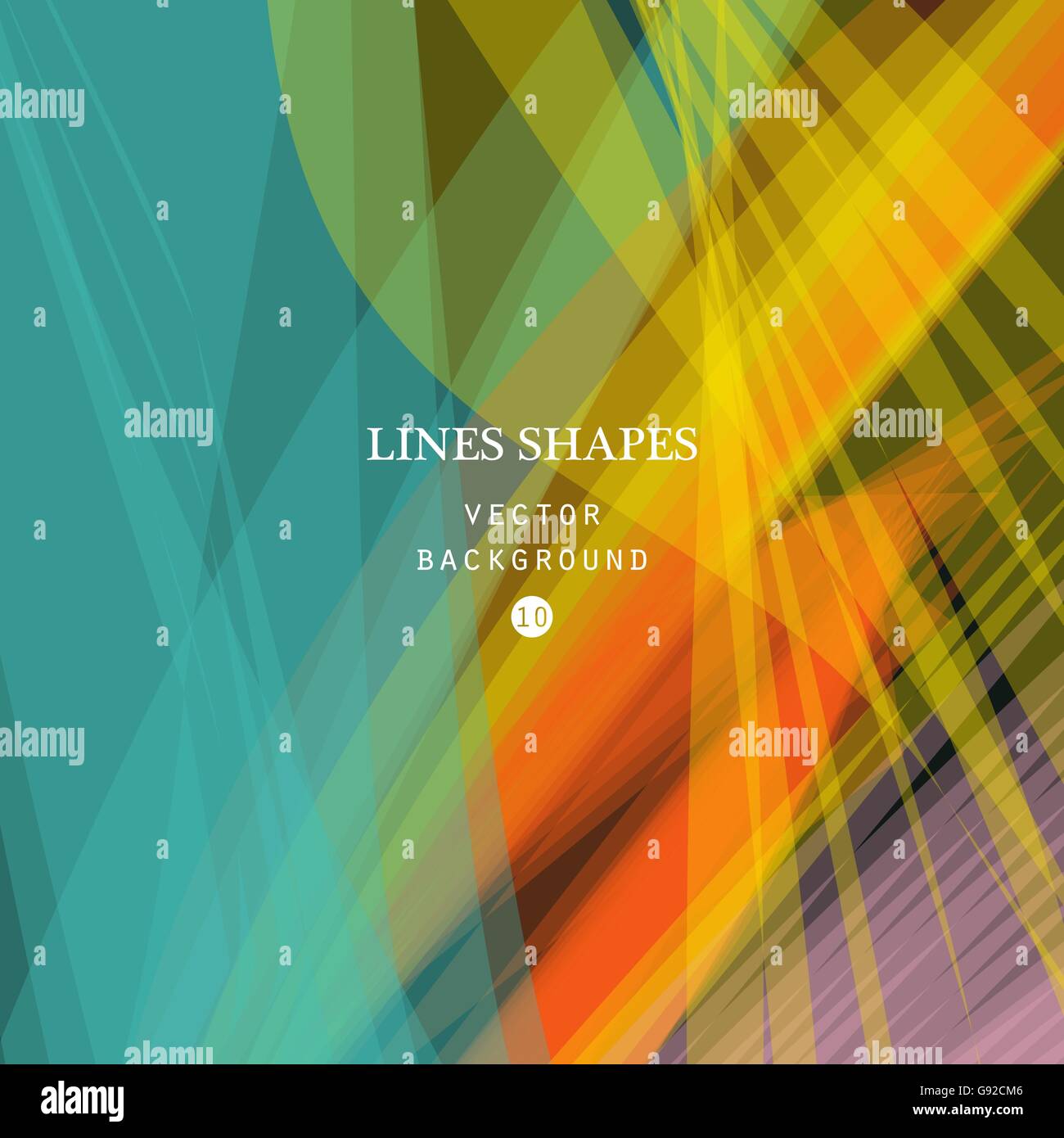 Colorful abstract vector background, cyan, yellow transparent wave ...